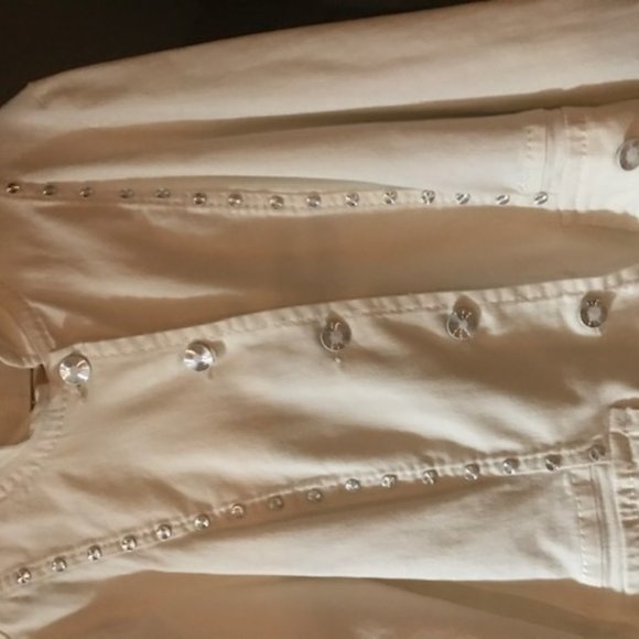 Jackets & Coats | Fancy White Denim Jacket | Poshmark